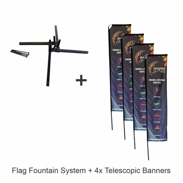 Cluster Flag Fountain | 4 Flags